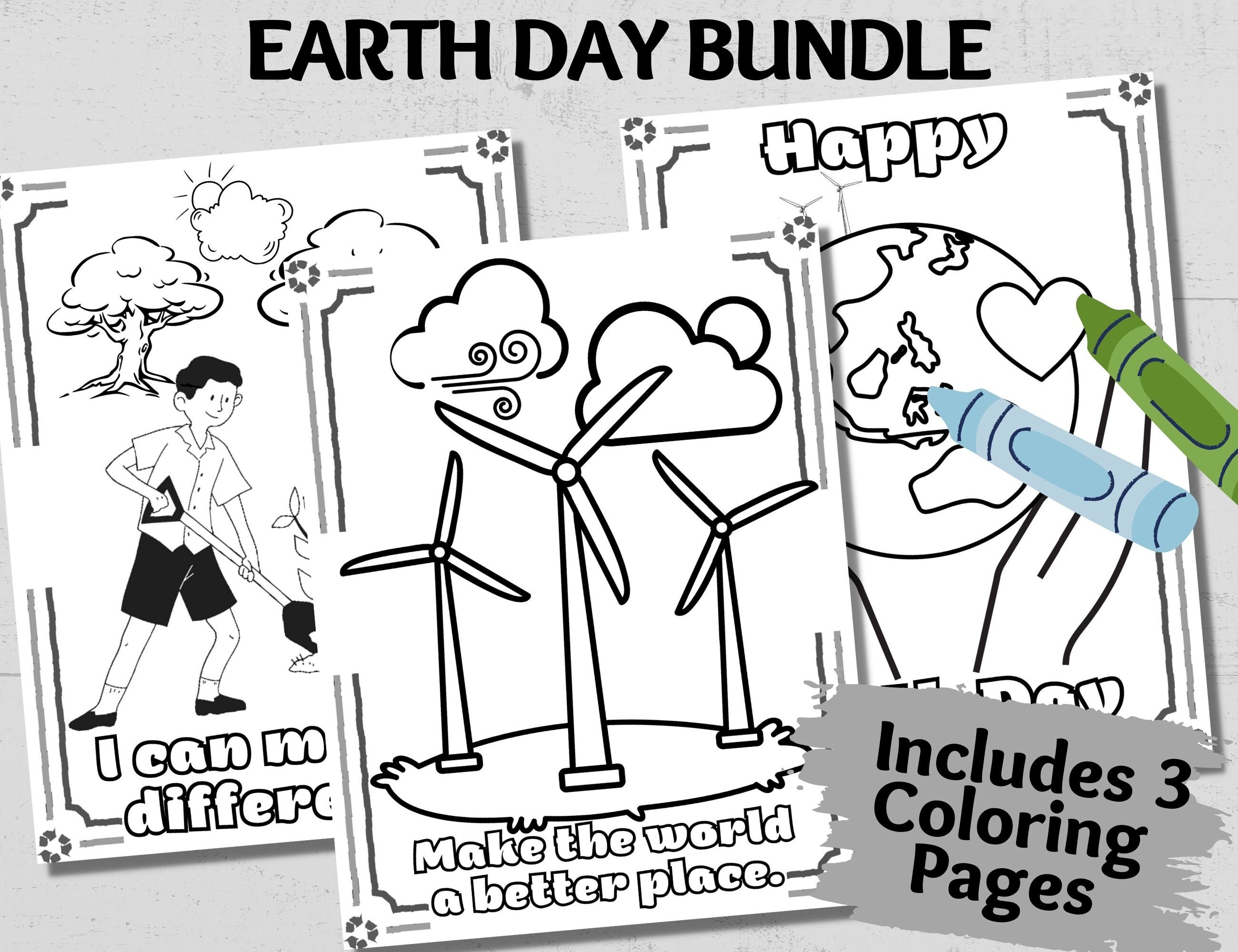 Printable Earth Day Games and Activities Bundle for Kids, Educational ...