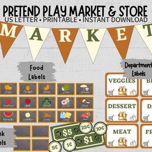 Pretend Play Grocery Market Printable Bundle, Grocery Store Dramatic ...