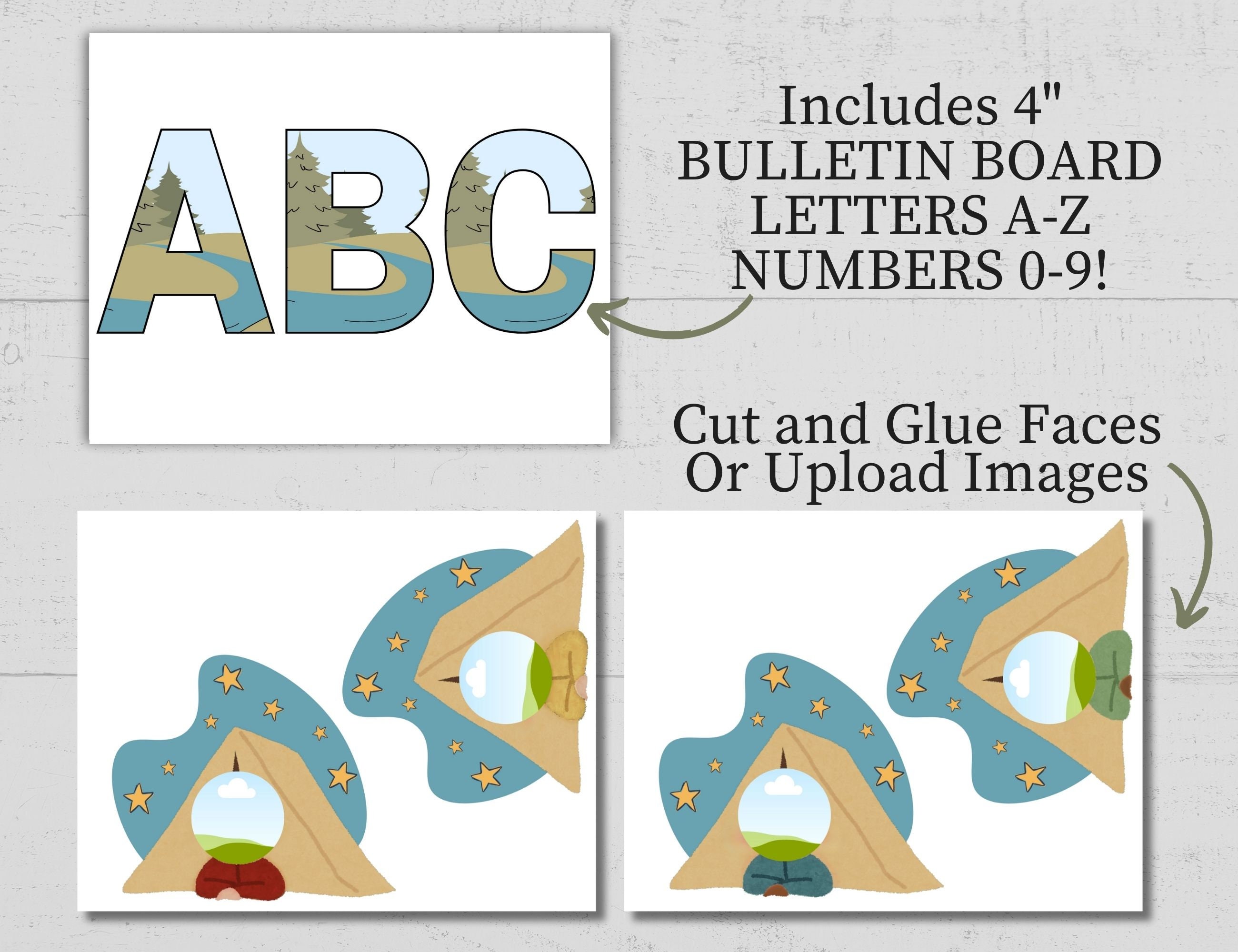 Classroom Bulletin Board Border Kit, Printable Boho Camping Classroom ...