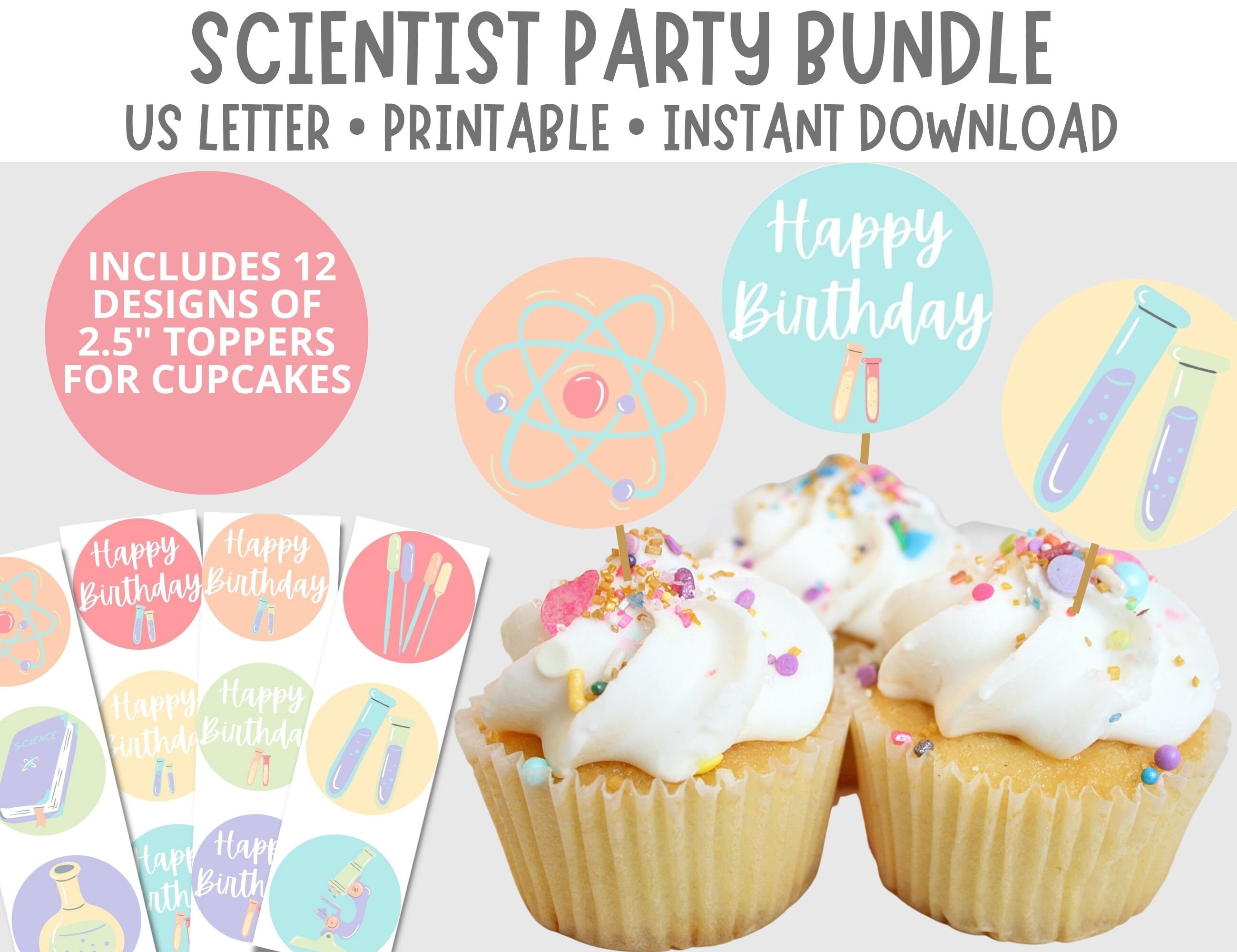 Printable Science Party Bundle, Kid's Scientist Birthday Party Pack ...