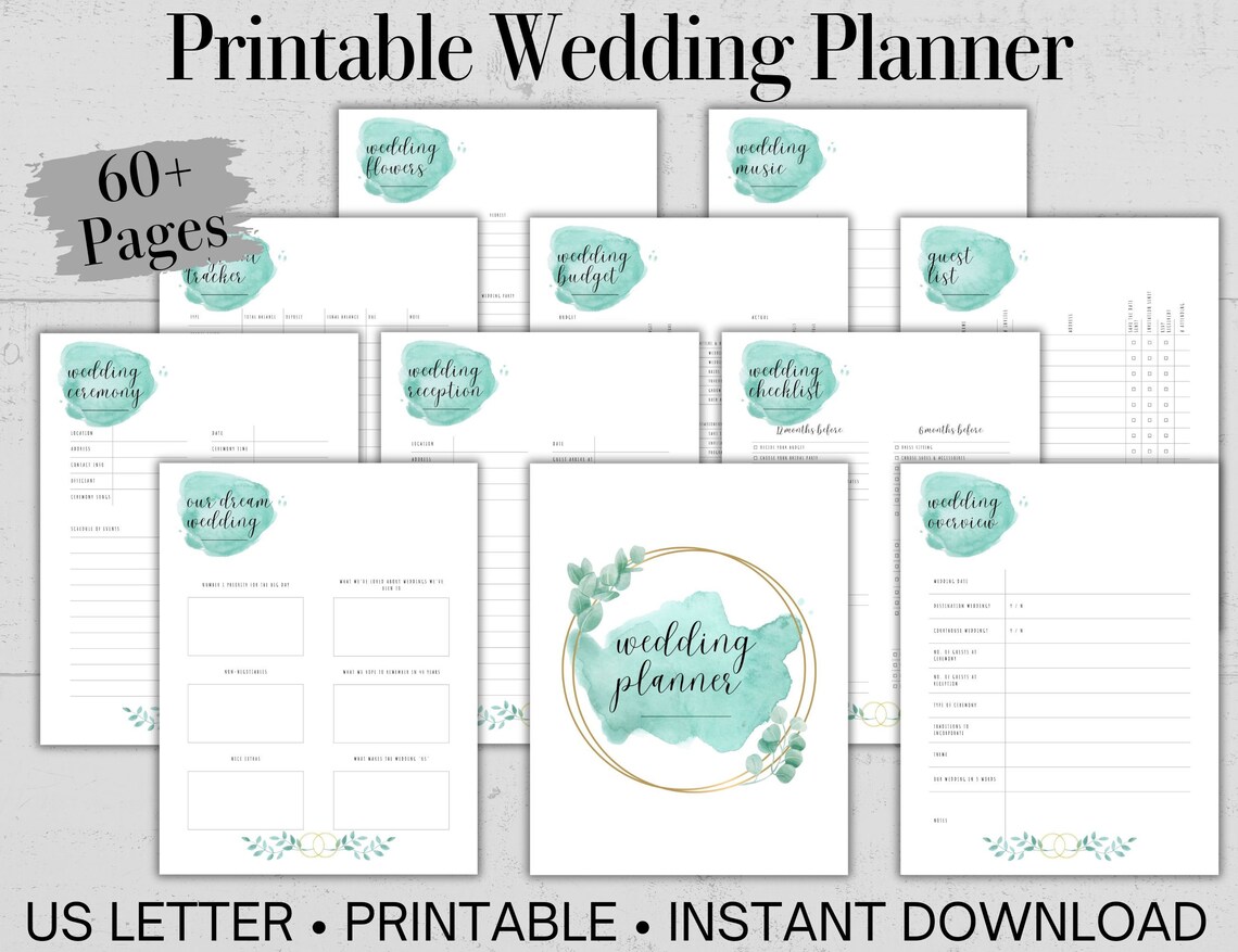 Printable Wedding Planner, Wedding Binder, Wedding Checklists and ...