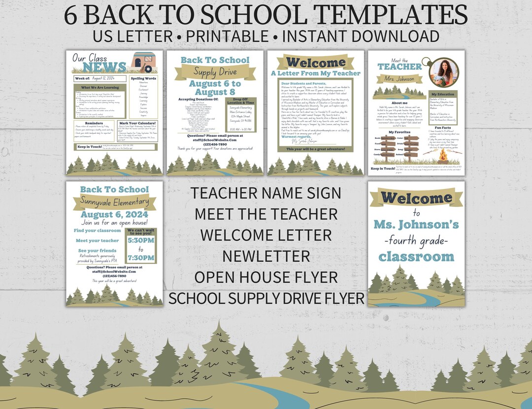 Happy Camper Back to School Templates, Meet the Teacher Flyer, Welcome ...