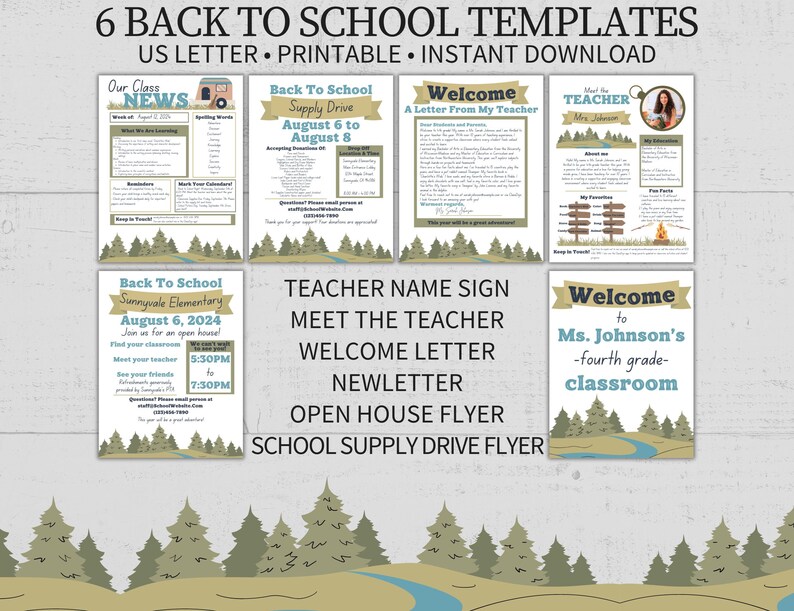 Happy Camper Back to School Templates, Meet the Teacher Flyer, Welcome ...