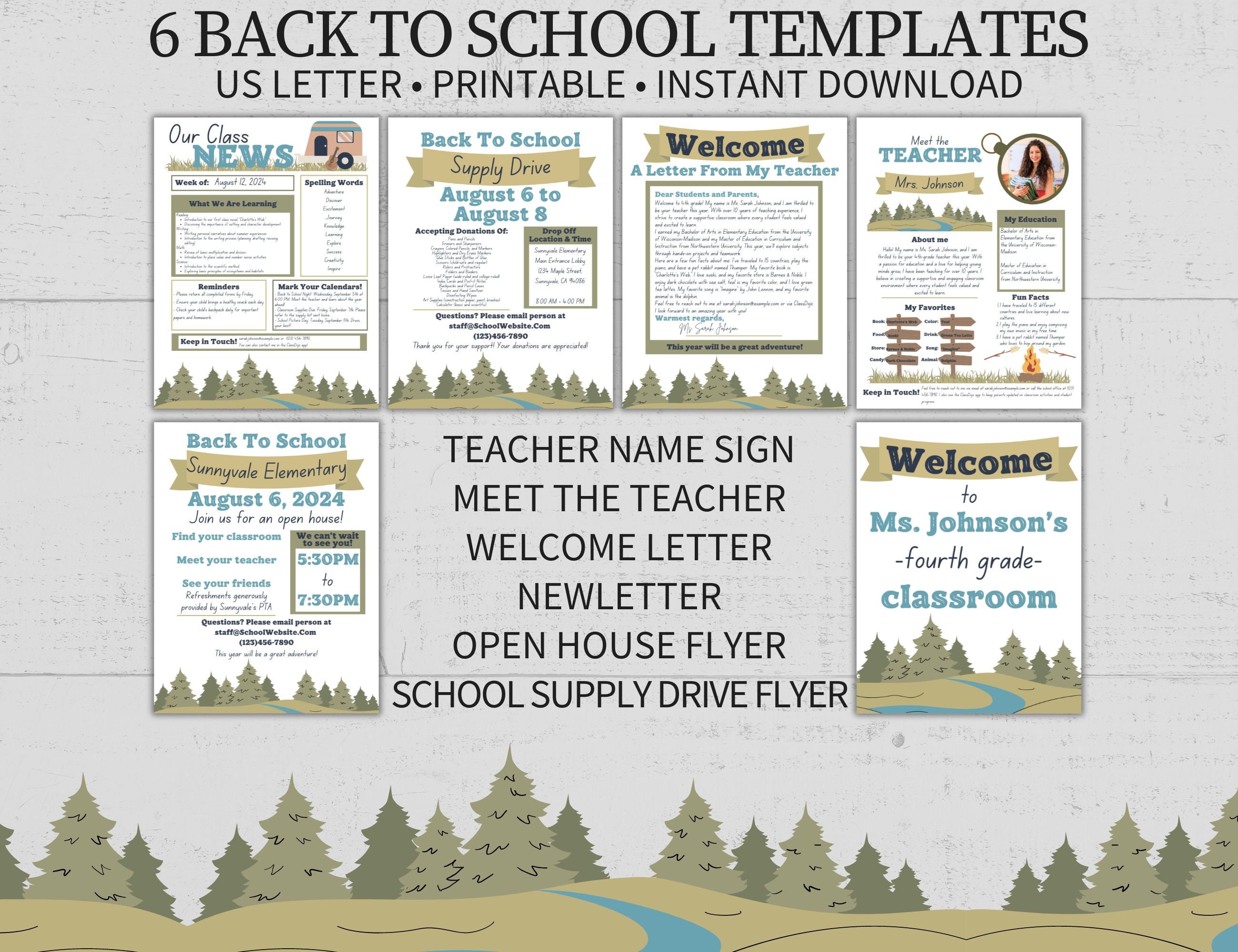 Happy Camper Back to School Templates, Meet the Teacher Flyer, Welcome ...