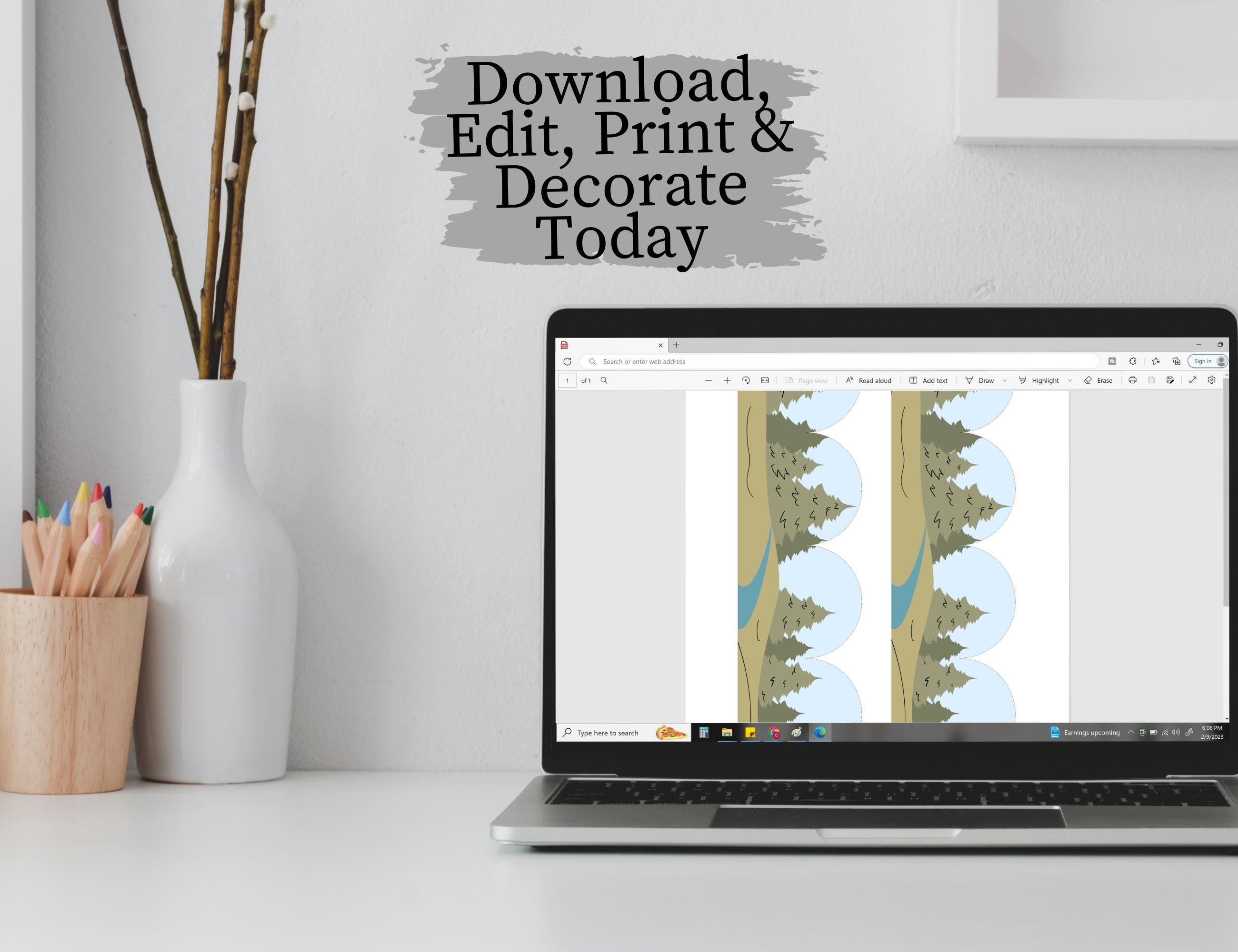 Classroom Bulletin Board Border Kit, Printable Boho Camping Classroom ...