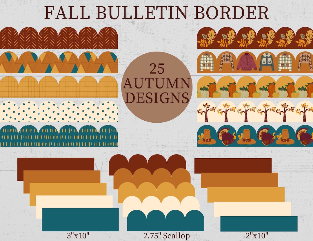 Classroom Bulletin Board Border Kit, Printable Autumn Harvest ...