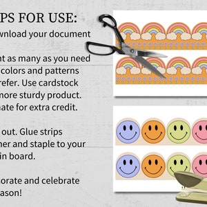 Groovy Classroom Bulletin Board Border Kit, Printable Retro Hippie-chic ...