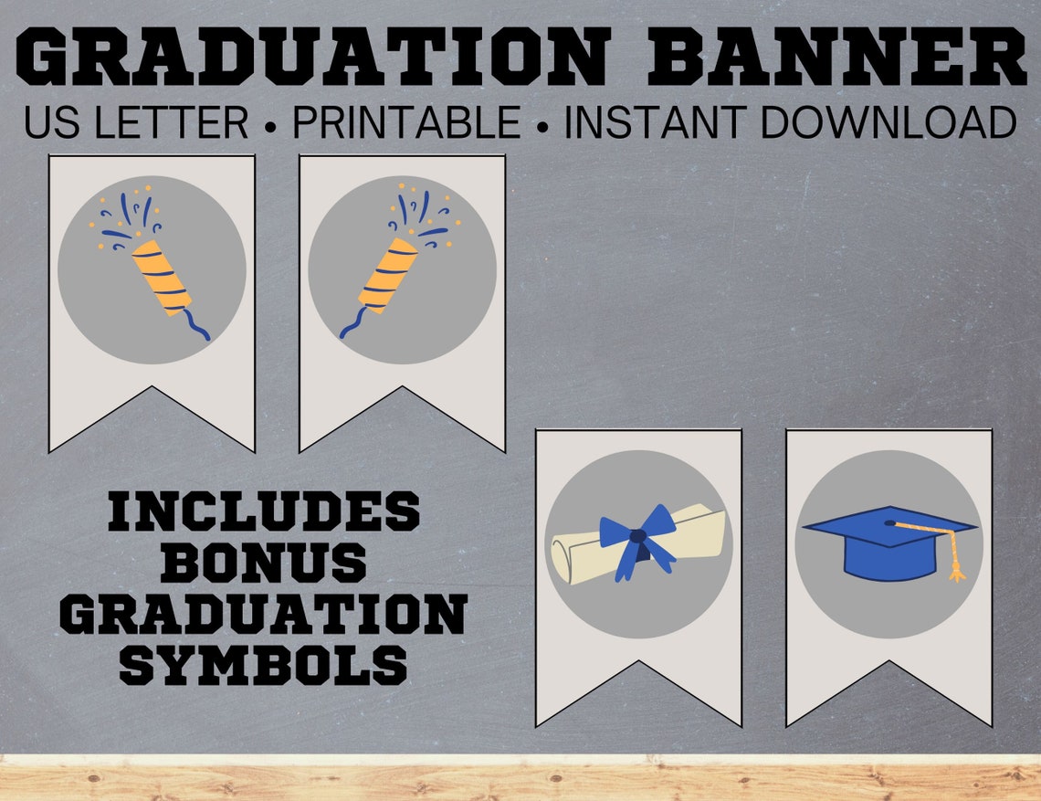Printable Graduation Banner, Congratulations Class of 2024 Pennant ...