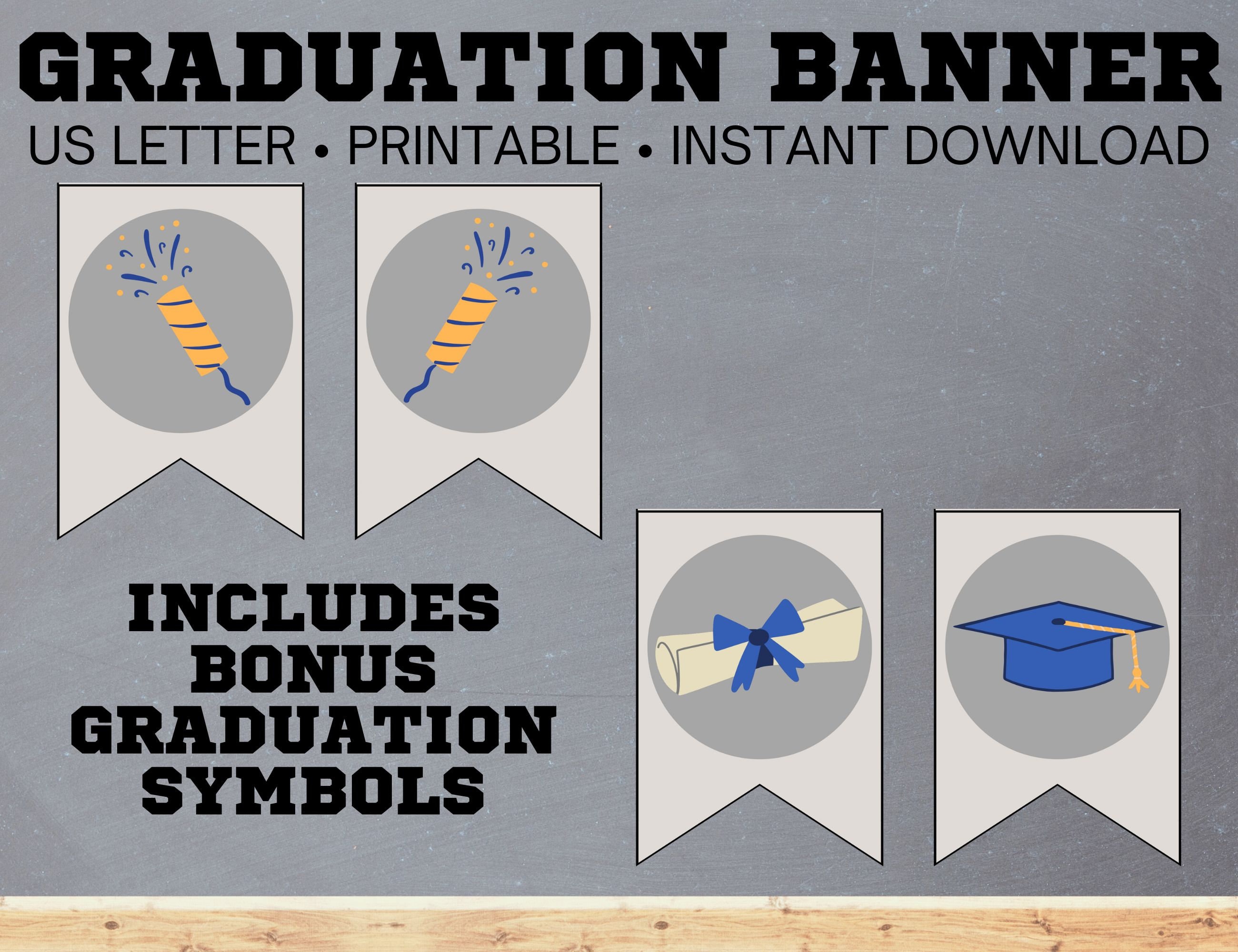 Printable Graduation Banner, Congratulations Class of 2024 Pennant ...