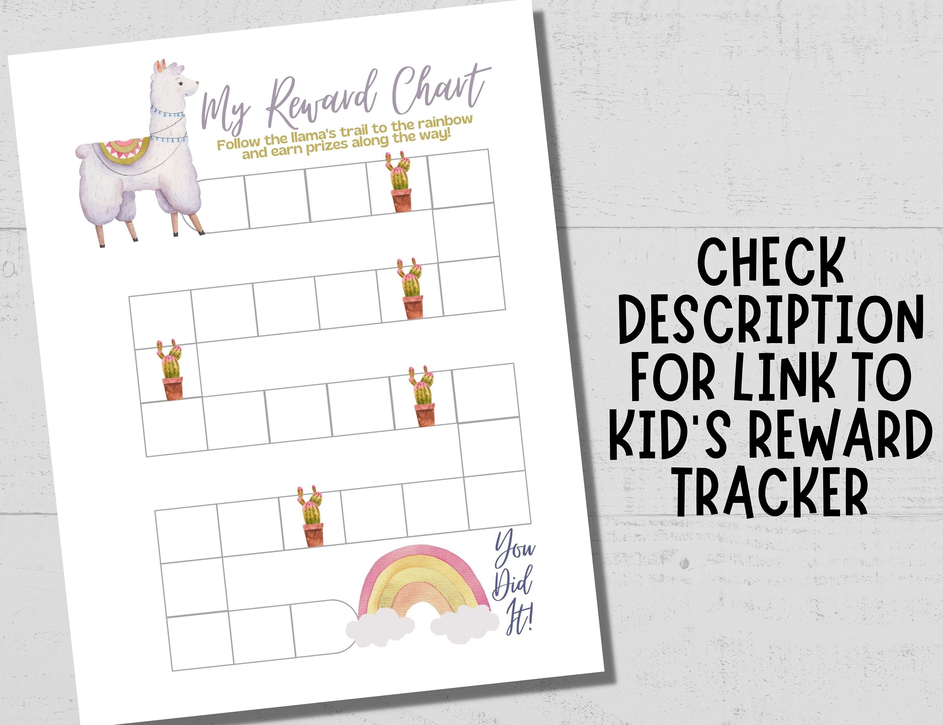 Editable Boho Llama Rainbow Chore Chart for Kids, Printable & Fillable ...
