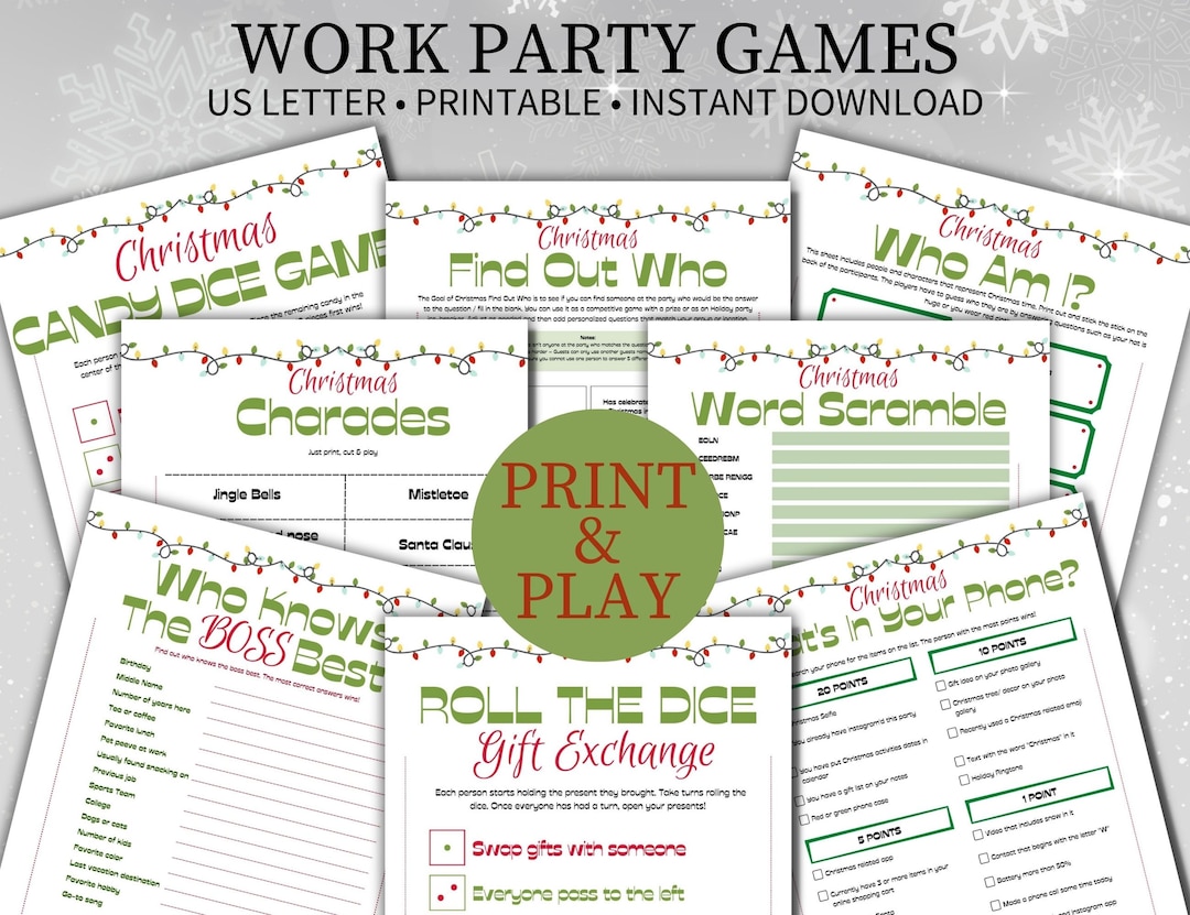 Printable Christmas Office Party Bundle, Holiday Games for Work Party ...
