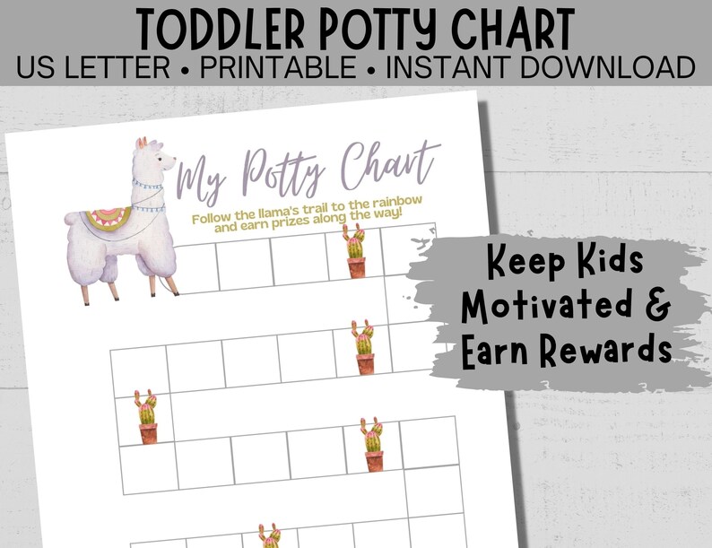 Printable Llama Rainbow Potty Training Reward Chart for Toddlers - Etsy