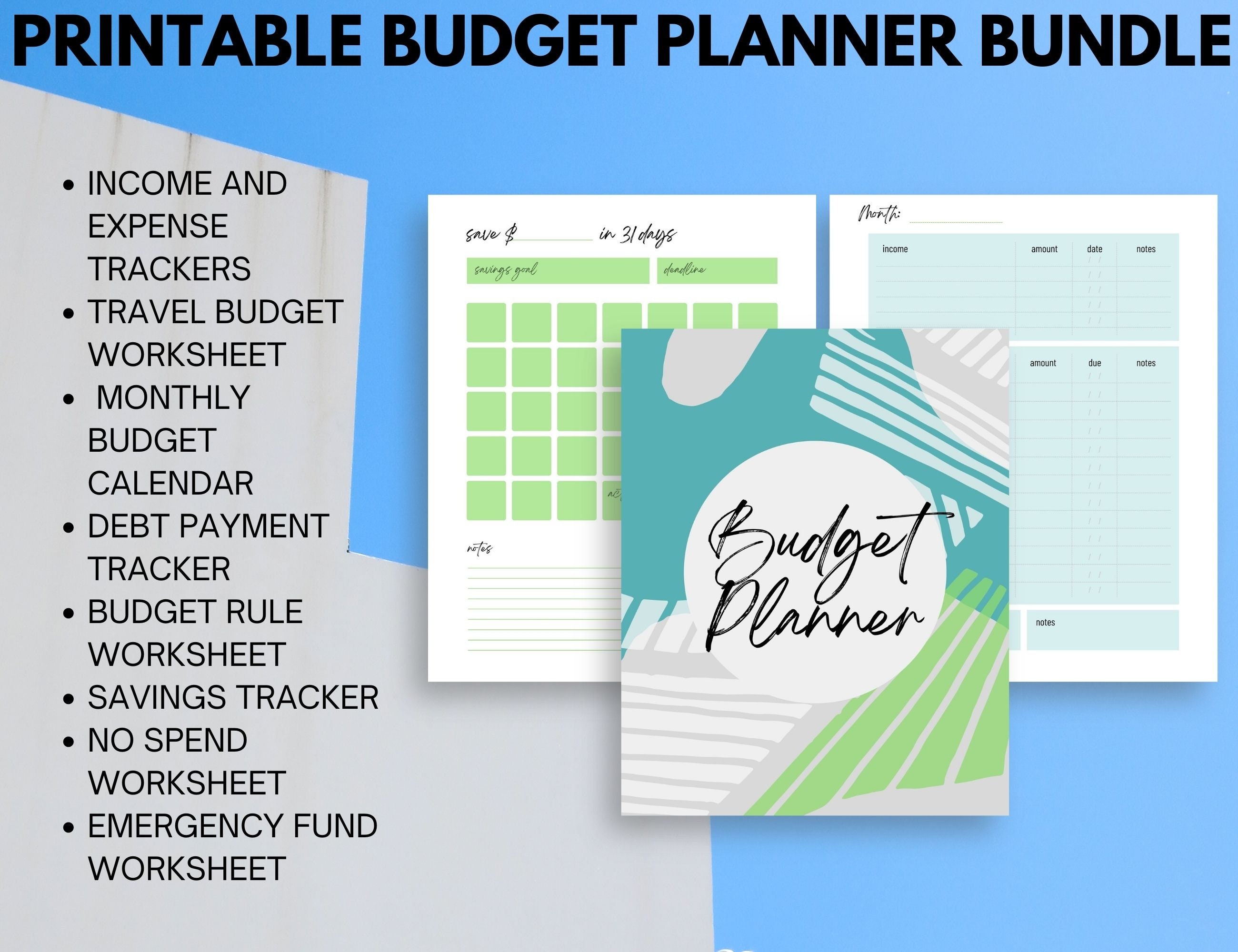 Printable Budget Planner, Goodnotes Compatible, Income Expense and ...