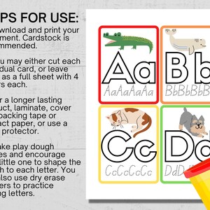 Printable Animal Alphabet Play Dough Mats, Dry Erase Letter Practice ...
