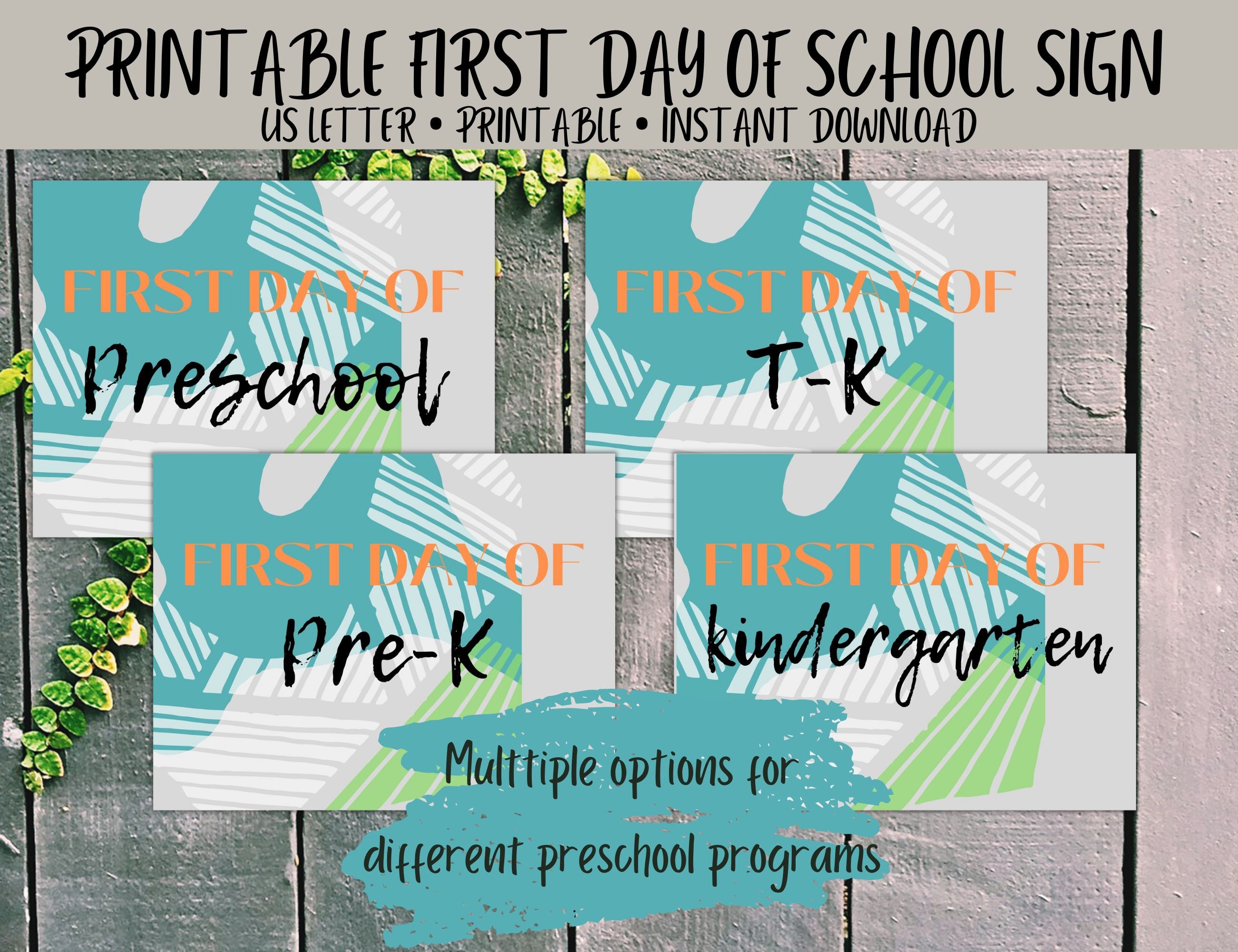 Printable First Day of School Sign, Instant Download Back to School ...