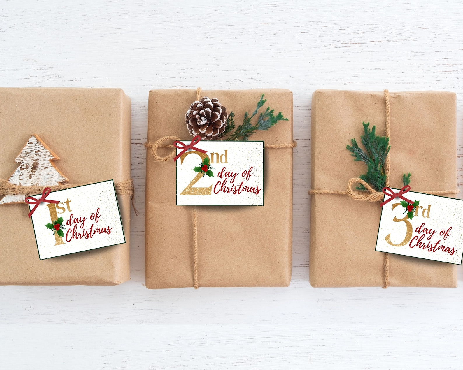 Twelve Days of Christmas Gift Tags, Printable Christmas Present Tags ...
