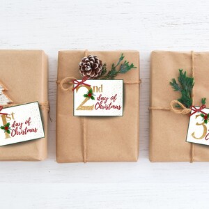 Twelve Days of Christmas Gift Tags, Printable Christmas Present Tags ...