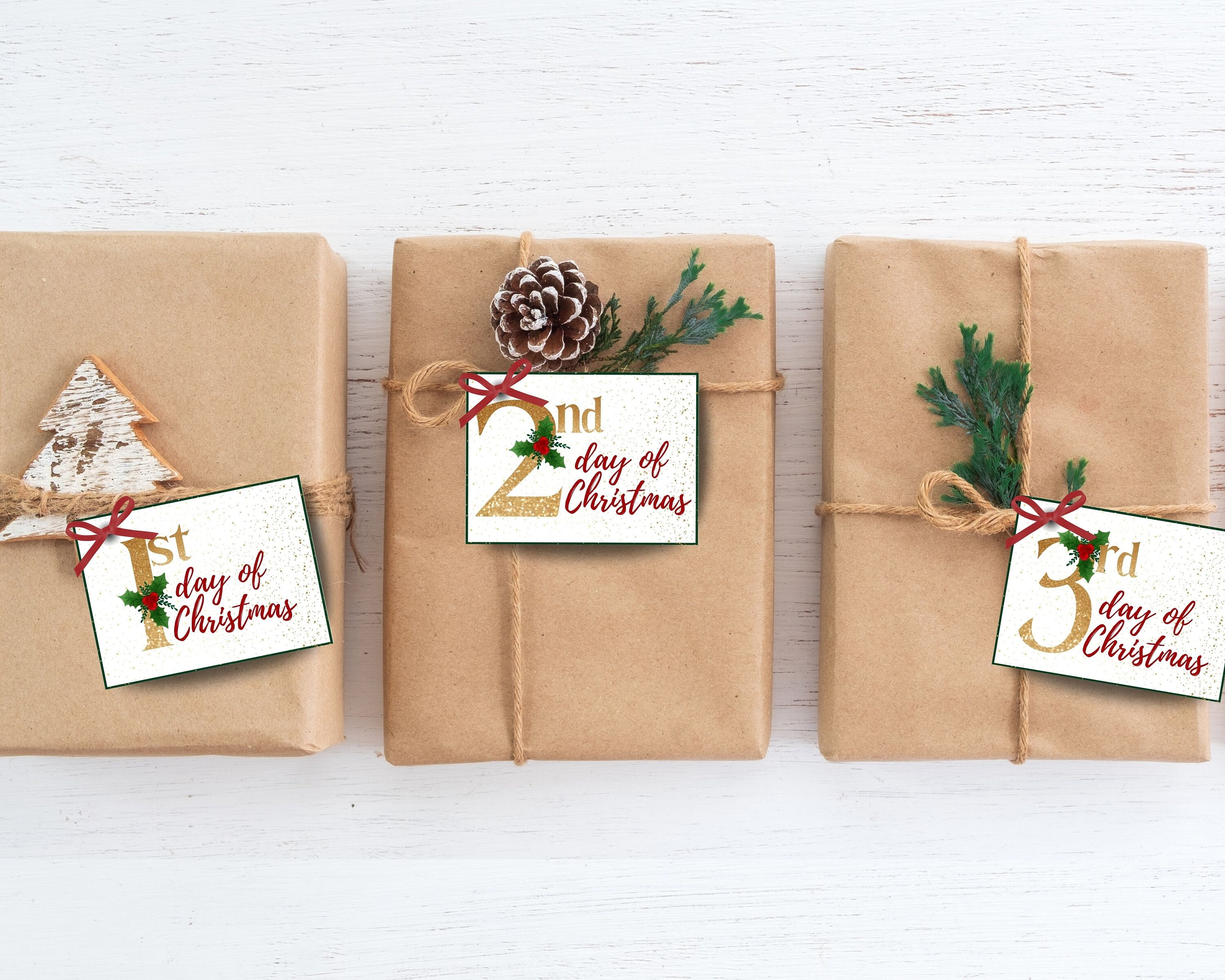 Twelve Days of Christmas Gift Tags, Printable Christmas Present Tags ...