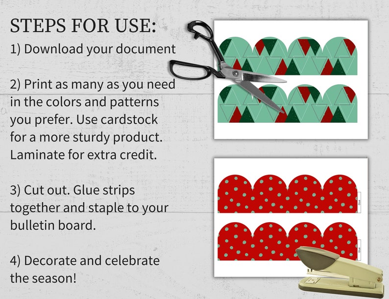 Classroom Bulletin Board Border Kit, Printable Christmas Winter ...
