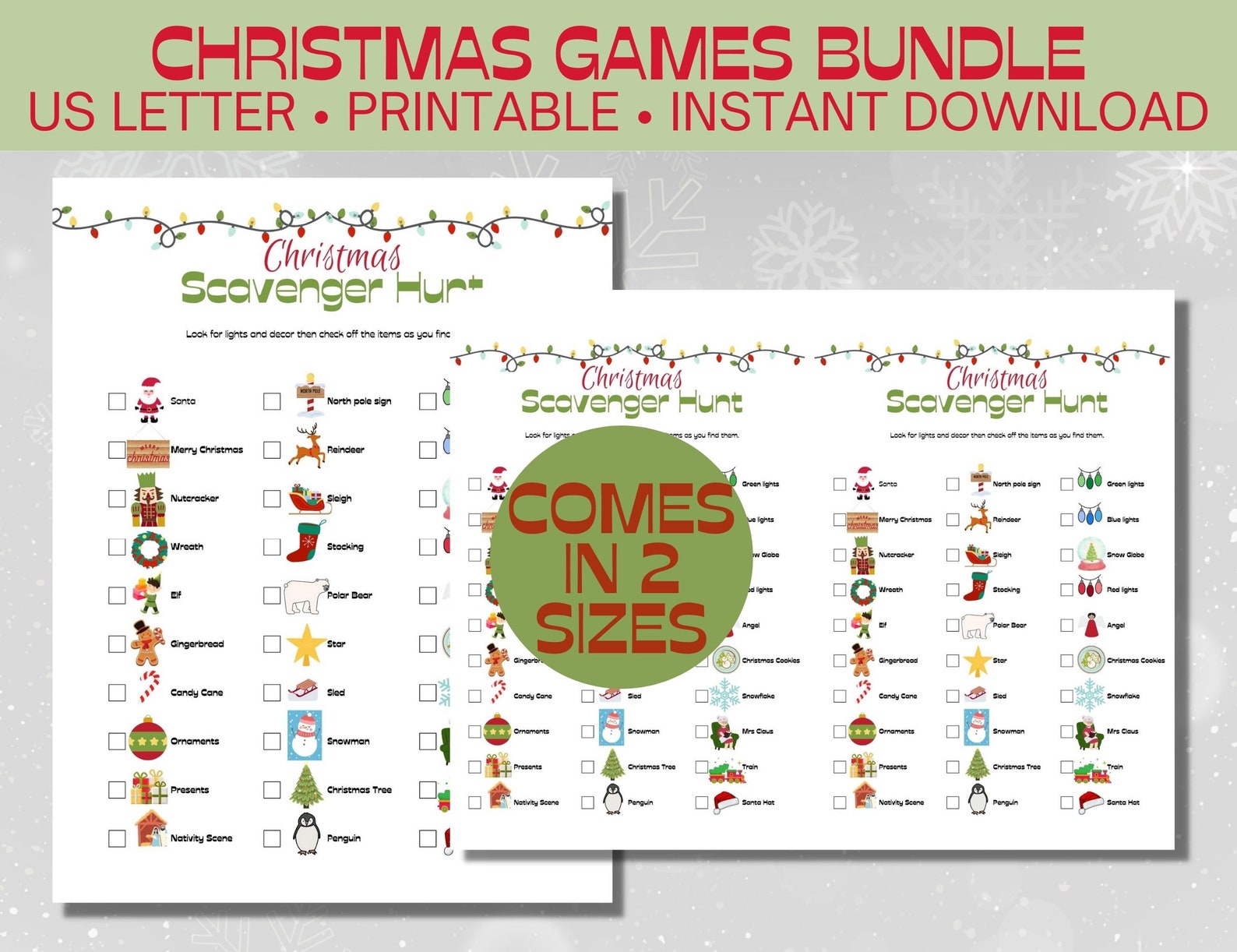Printable Christmas Game Bundle Ultimate Holiday Activity - Etsy