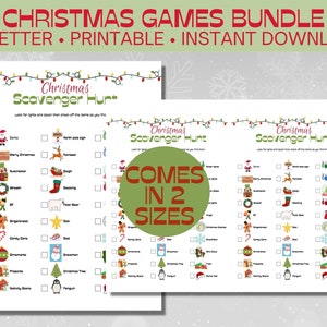 Printable Christmas Game Bundle Ultimate Holiday Activity - Etsy