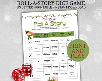 Printable Thanksgiving Roll A Story Dice Game Thanksgiving - Etsy