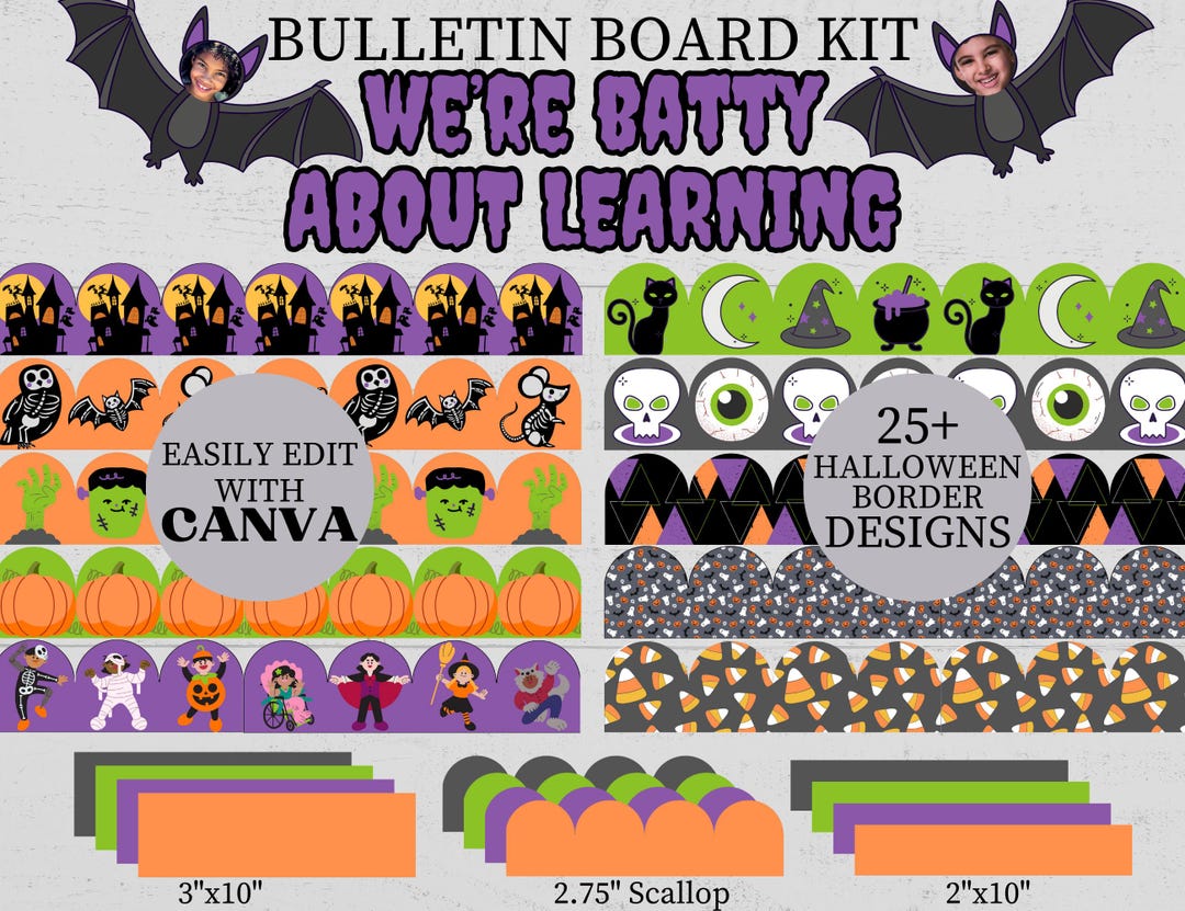 Spooky Halloween Bulletin Board Kit, Editable Classroom Bulletin Board ...