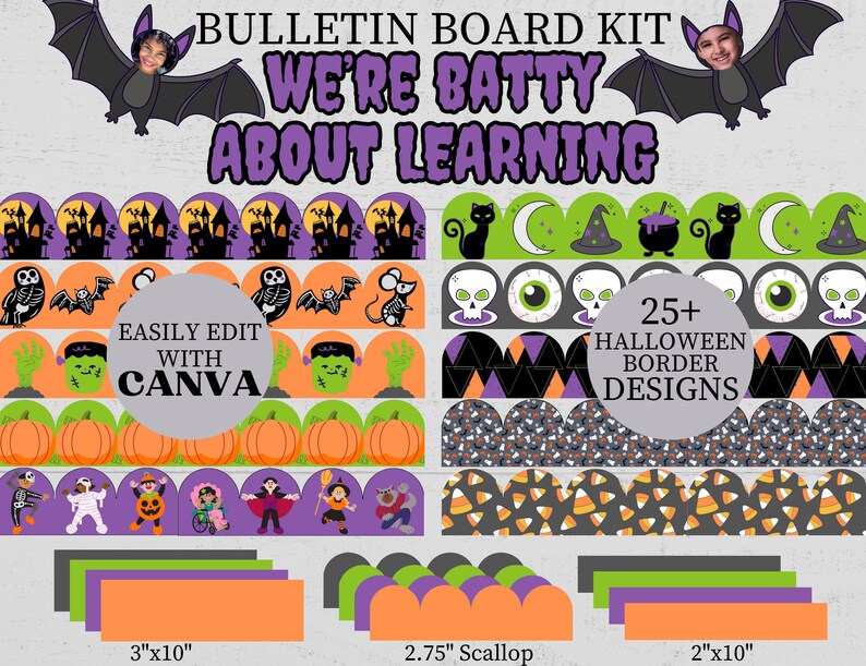 Spooky Halloween Bulletin Board Kit, Editable Classroom Bulletin Board ...