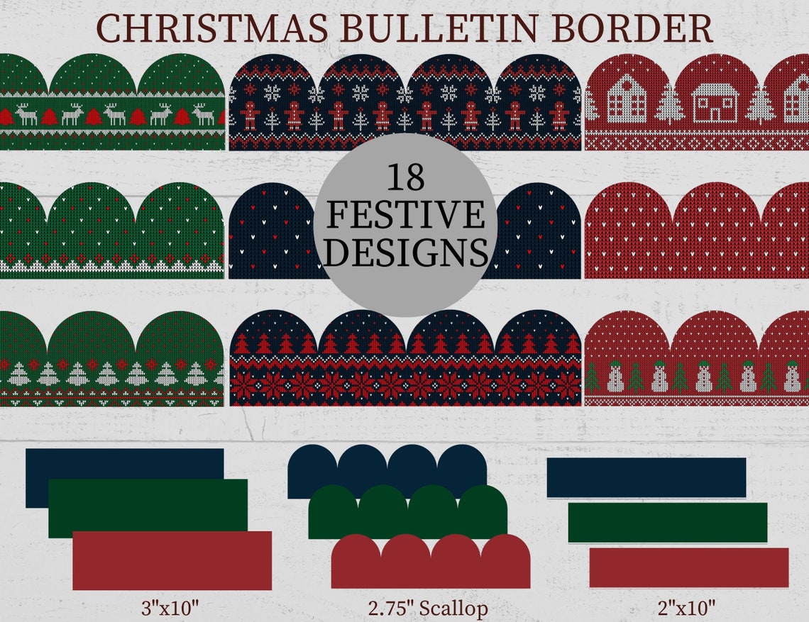 Classroom Bulletin Board Border Kit Printable Christmas - Etsy