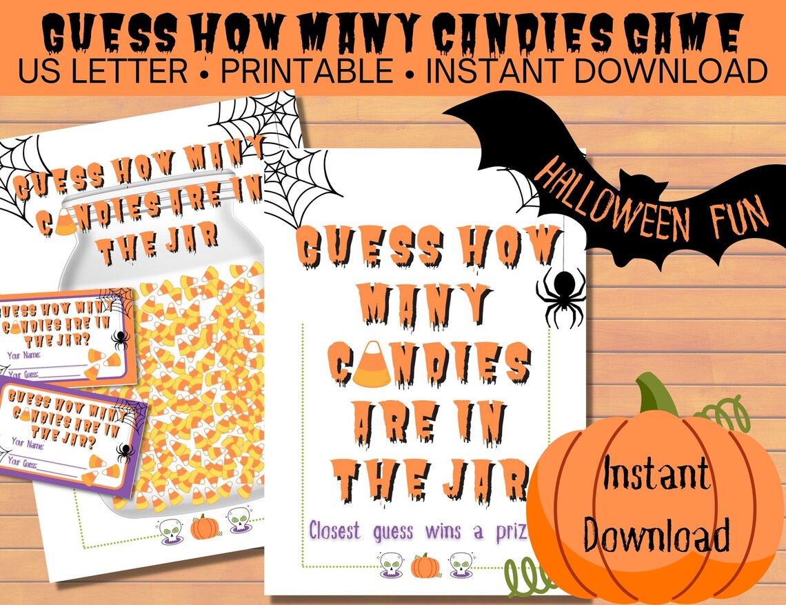 Halloween Guess How Many Candy Corns Game Printable Count the - Etsy
