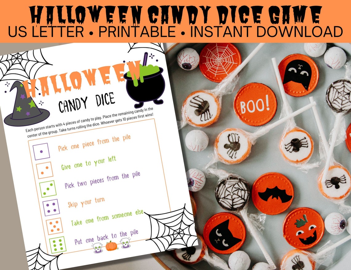 Halloween Candy Dice Game Trick or Treat Activity - Etsy