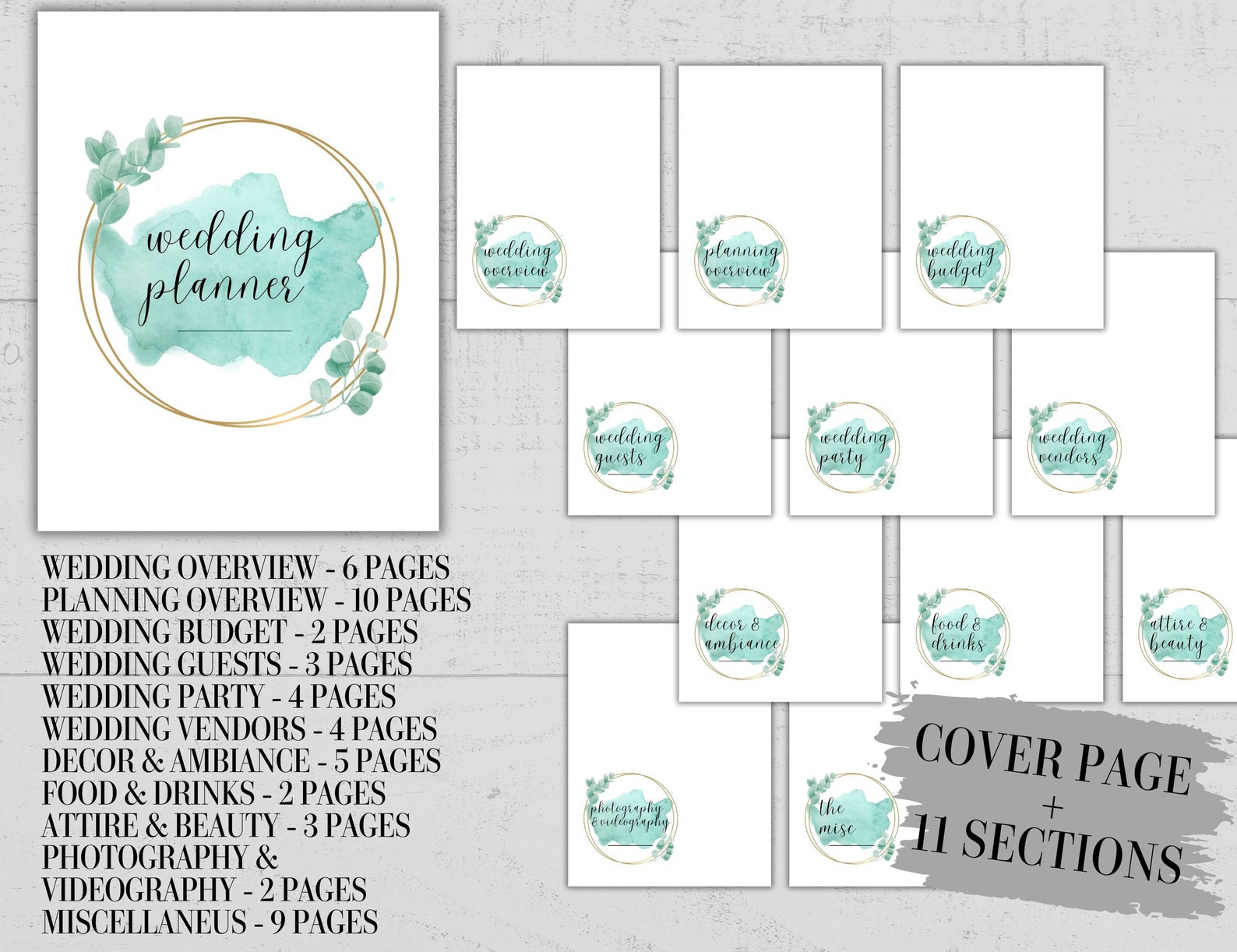 Printable Wedding Planner, Wedding Binder, Wedding Checklists and ...