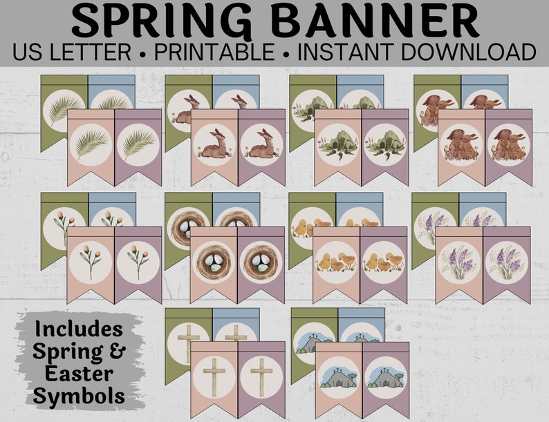 Custom Spring Time Banner Printable, Personalize Your Own Pennant ...