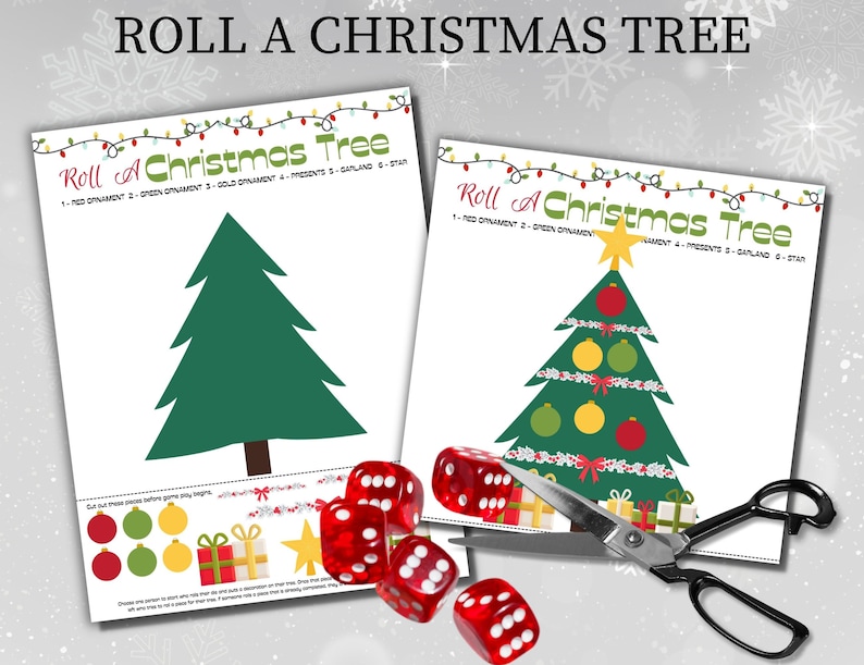 Christmas Dice Game Bundle, Roll A Snowman, Roll A Nativity, Roll A ...