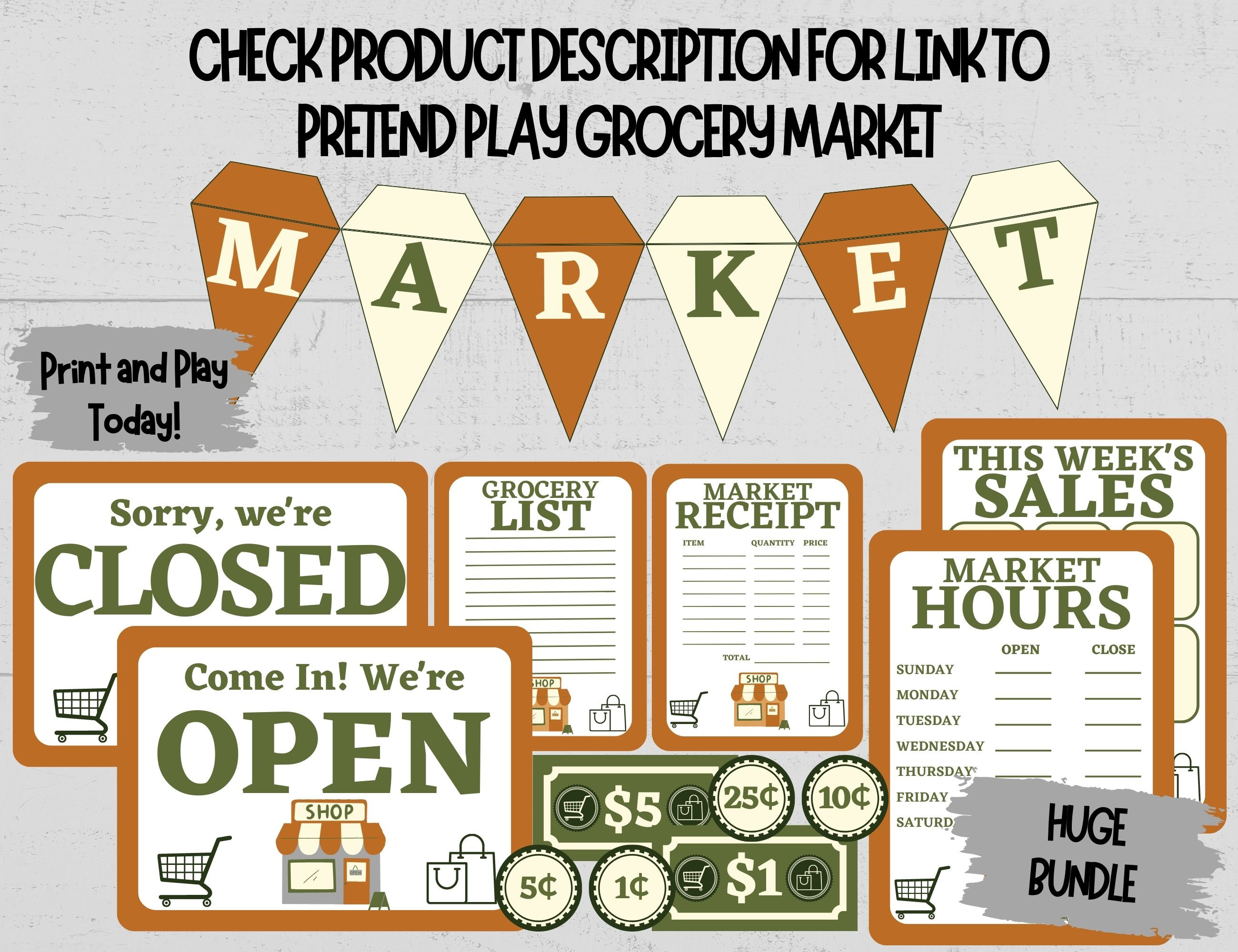 Pretend Play Sushi Restaurant Printable Bundle, Kitchen Dramatic Play ...