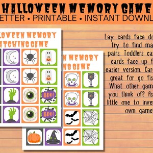 Halloween Memory Matching Card Game Halloween Go Fish - Etsy