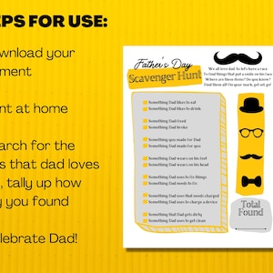 Father's Day Printable Scavenger Hunt Fun Competitive | Etsy