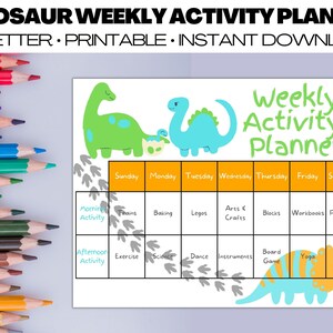 Printable Dinosaur Themed Family Management, Kid Planners, Charts, and ...