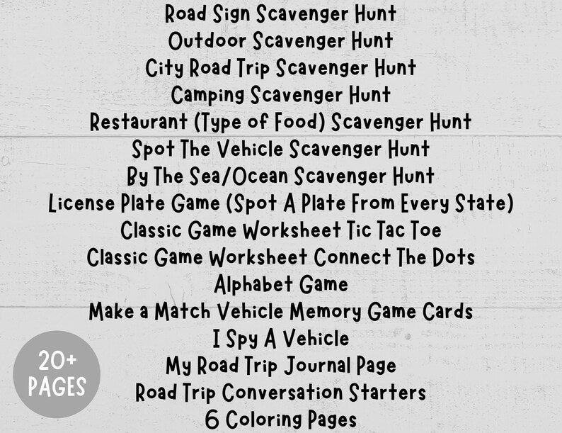 Printable Family Road Trip Activities Games and Journal Bundle, Summer ...