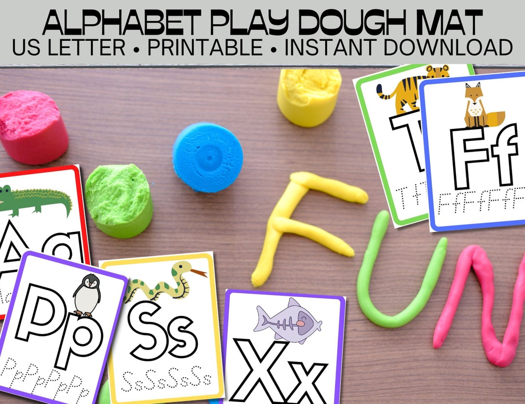 Printable Animal Alphabet Play Dough Mats Dry Erase Letter - Etsy
