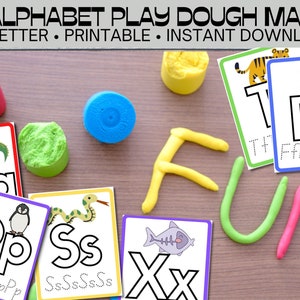 Printable Animal Alphabet Play Dough Mats Dry Erase Letter - Etsy