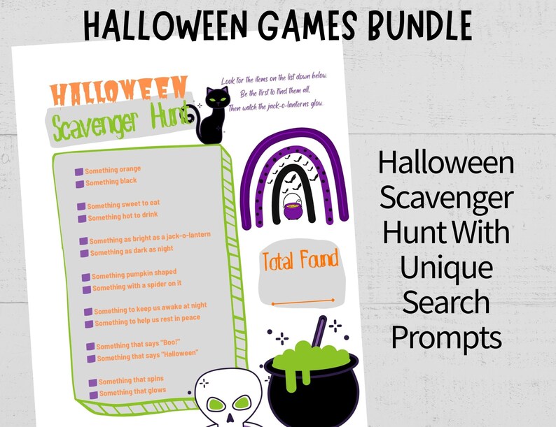 Halloween Games and Activities Bundle, Halloween Scavenger Hunt, Truth ...