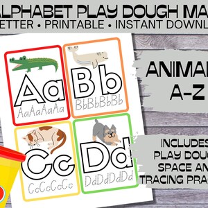 Printable Animal Alphabet Play Dough Mats Dry Erase Letter - Etsy