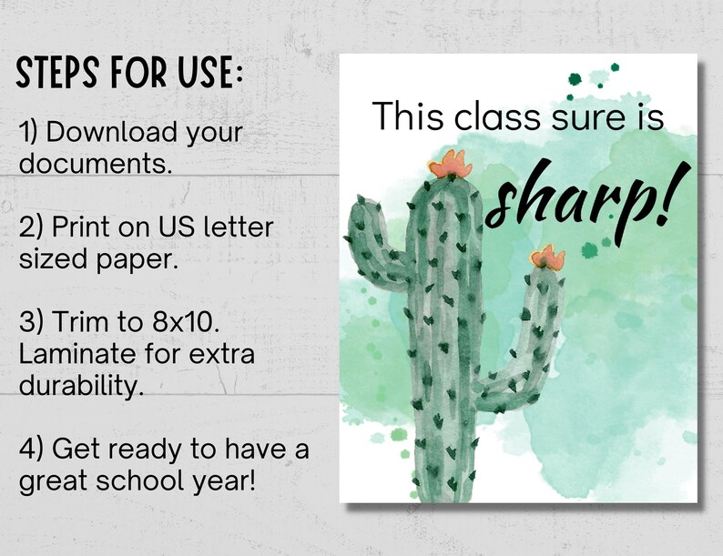 Printable 8x10 Growth Mindset Poster Set Cactus Classroom - Etsy