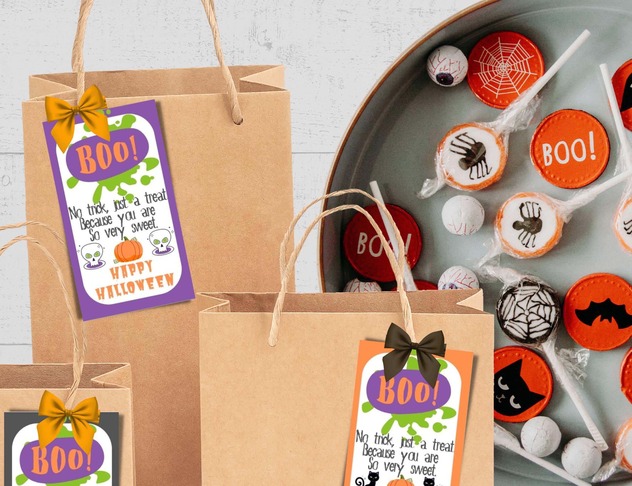 Printable Halloween Treat Tags, Halloween Gift Tags, Trick or Treat Tag ...
