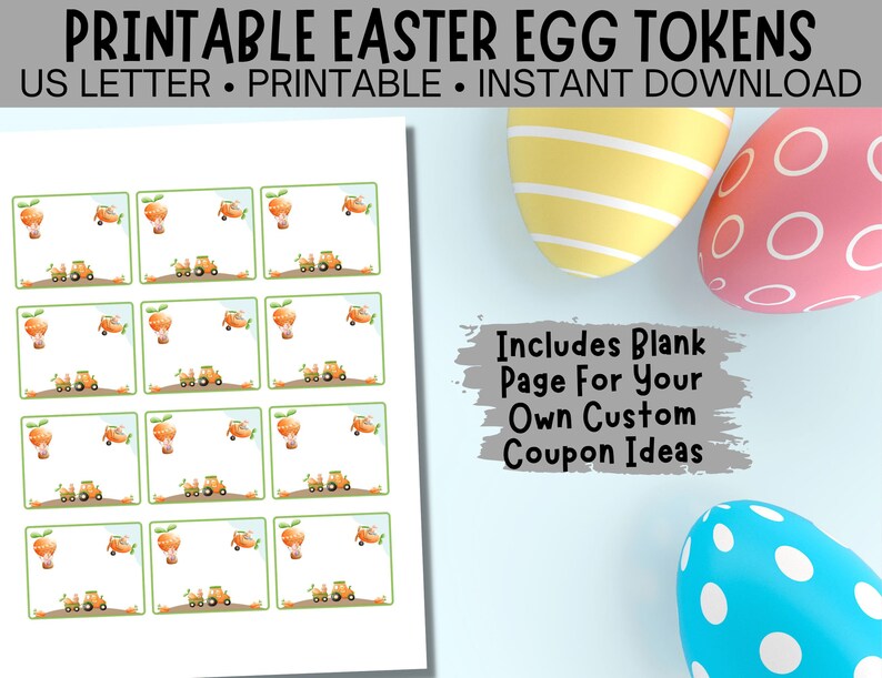 Printable Easter Egg Coupons, Easter Egg Filler, Easter Gift for Kids ...
