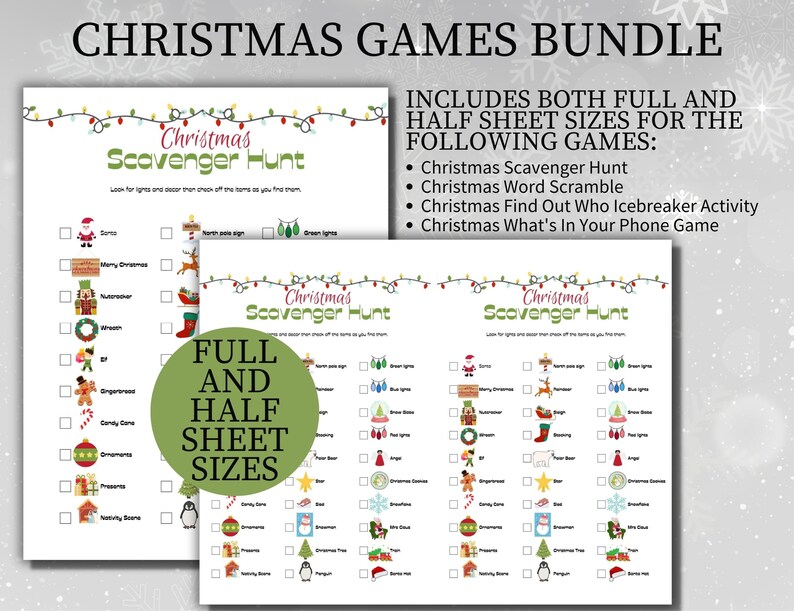 Printable Christmas Game Bundle Ultimate Holiday Activity Pack ...