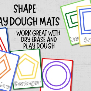 Printable Shape Play Dough Mats, Dry Erase Shape Recognition Practice ...