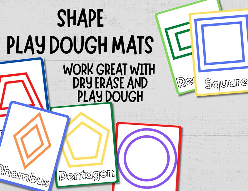 Printable Shape Play Dough Mats and Dry Erase Shape Recognition ...