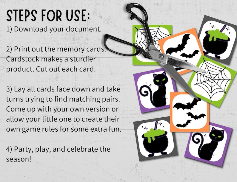 Halloween Memory Matching Card Game, Halloween Go Fish, Halloween Card ...
